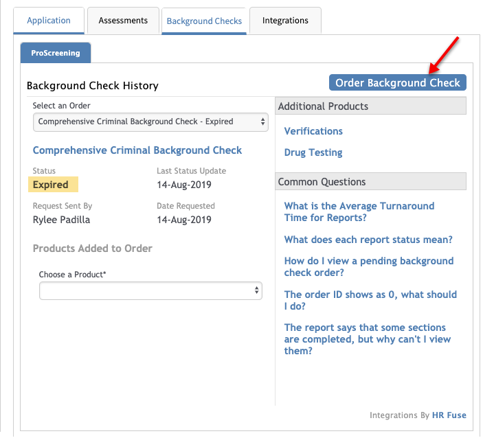 Re-Ordering An Expired Report – ProScreening